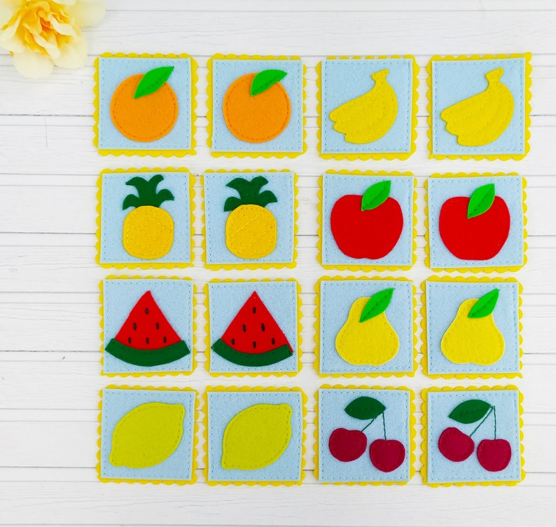 Fruit Felt Memory Game Pattern PDF Felt Matching Game Felt - Etsy