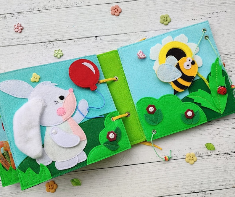 Animals Quiet Book Pattern PDF & Tutorial Fox Mini Book Felt - Etsy