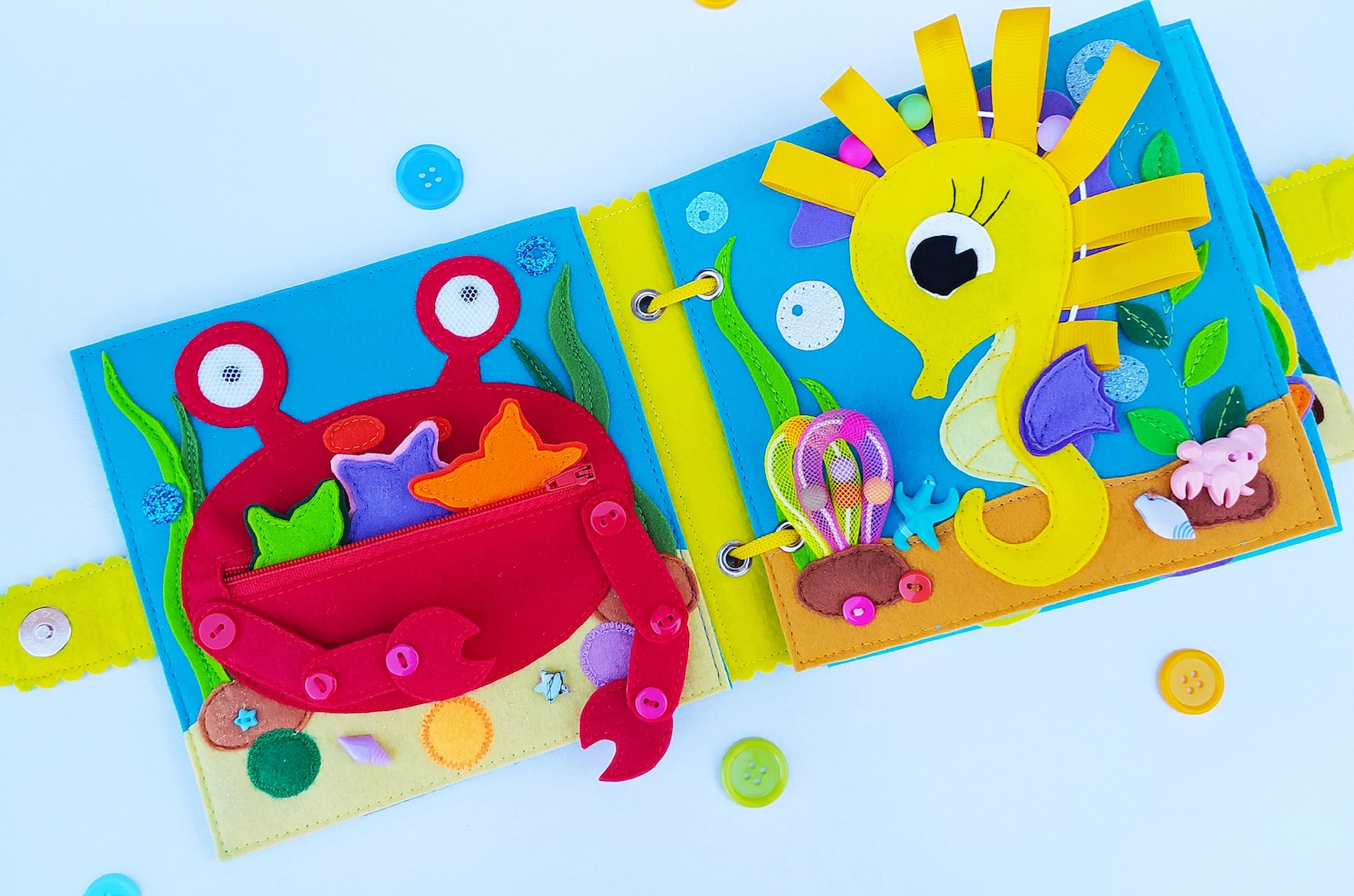 Sea Animals Quiet Book Pattern PDF, Felt Book Pattern, Soft Sensory ...