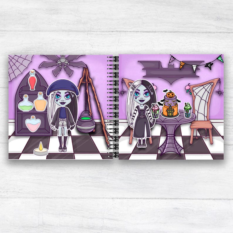 Printable Witch Paper Doll House ,halloween Printable Doll With a Set ...