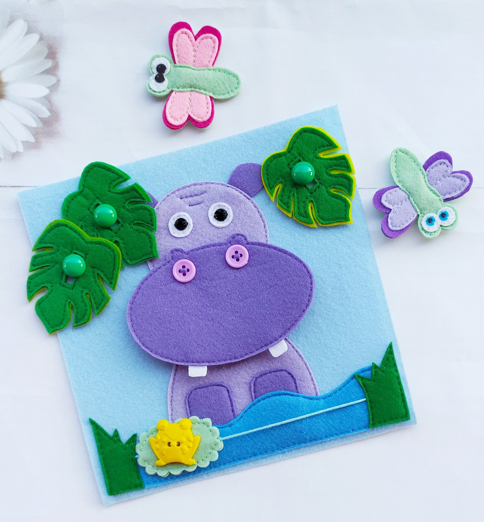 Hippo & Frog Quiet Book Pattern Pdf , Felt Book Pattern Svg, Soft ...