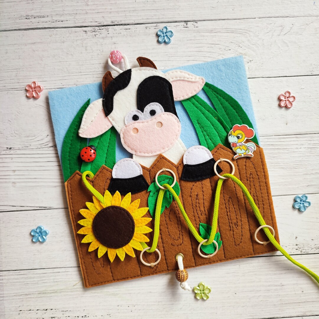 Cow Quiet Book Pattern PDF & Tutorial Pages, Felt Activity Book Pattern ...