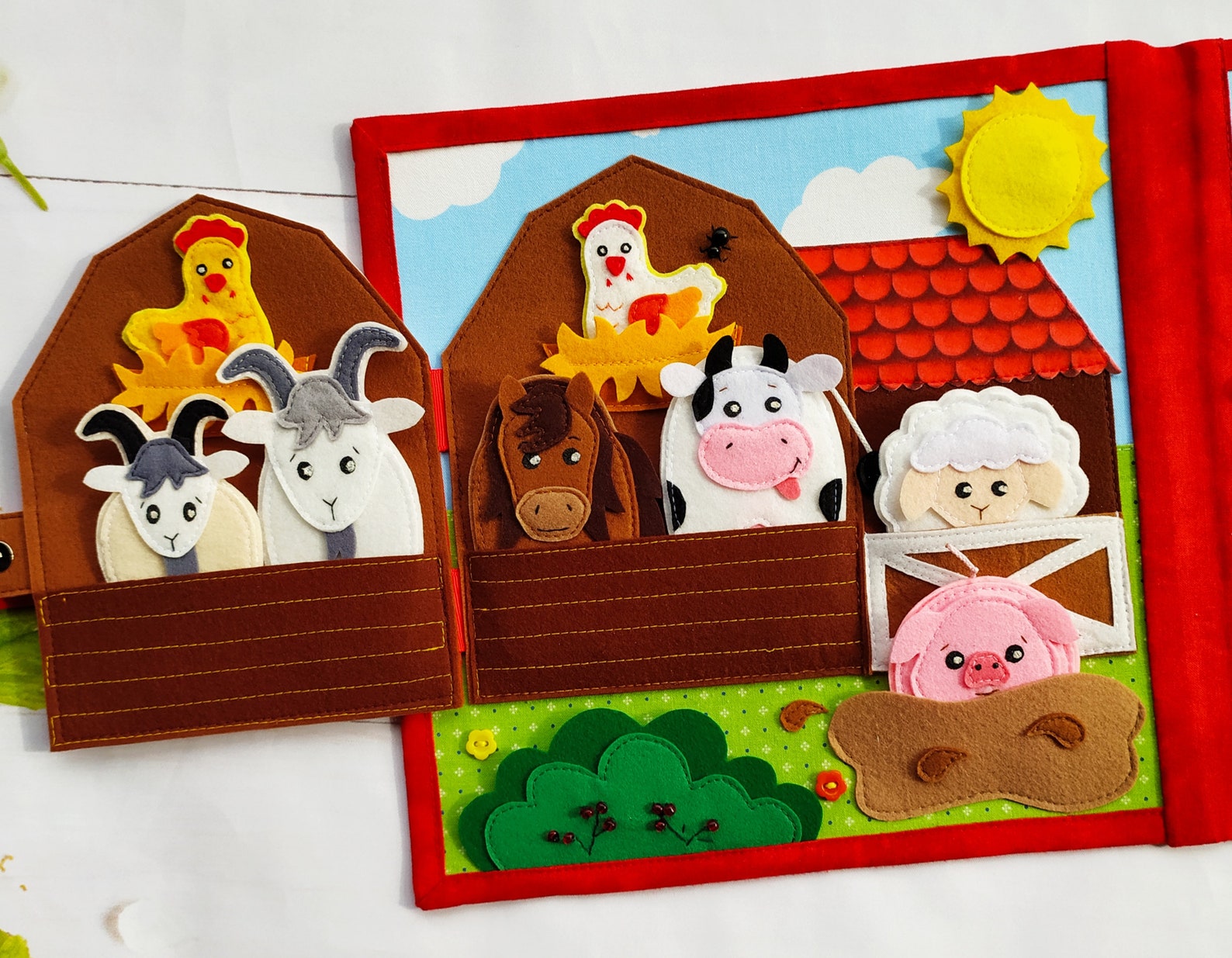 Farm Quiet Book Pattern, Felt Book Template, Felt Farm Animals Pattern ...