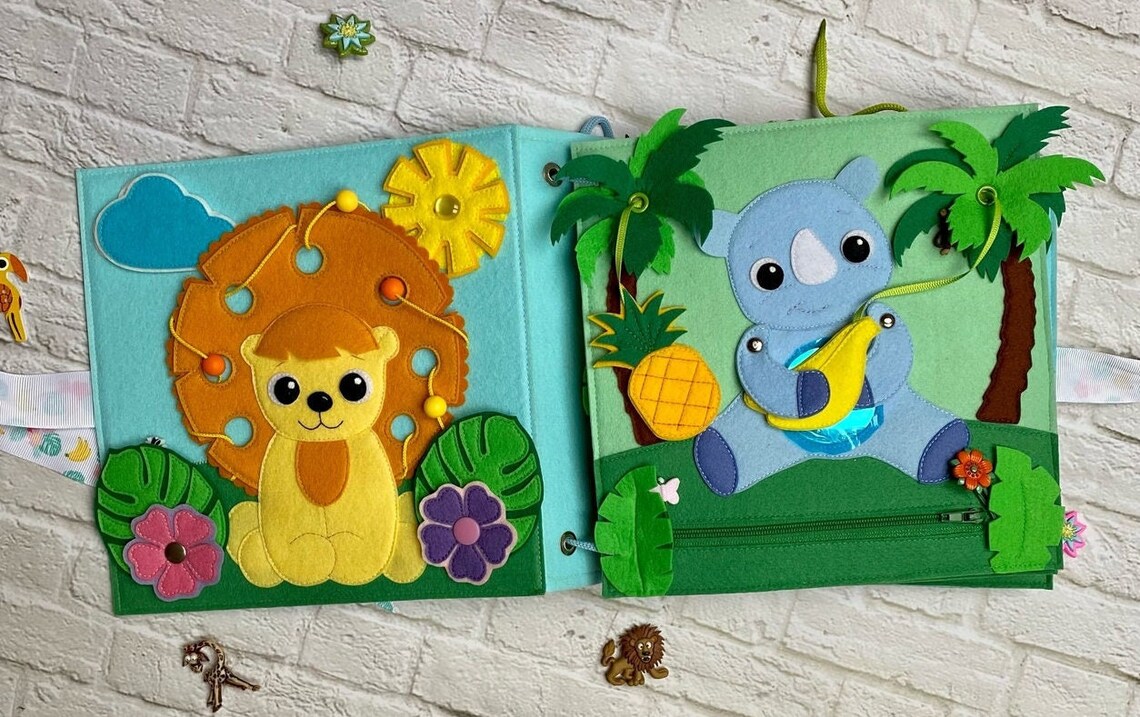 Animals Quiet Book Pattern Pdf, Africa Felt Activity Book Pattern, DYI ...