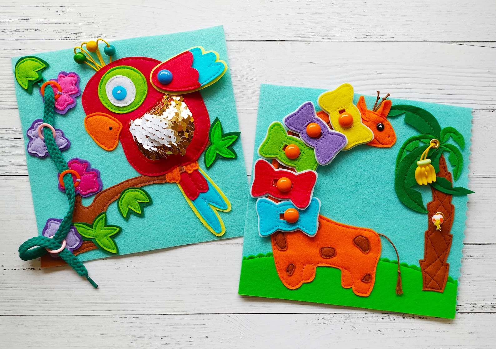 Animals Quiet Book Pattern PDF & Tutorial Pages Felt Book - Etsy