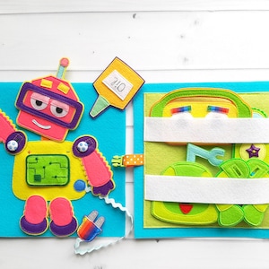 Robot Quiet Book Pattern, Felt Book Template Pdf, Soft Montessori Book ...