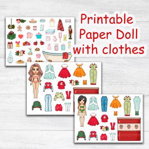 Christmas Paper Doll House Printable, Printable Doll With a Set Clothes ...