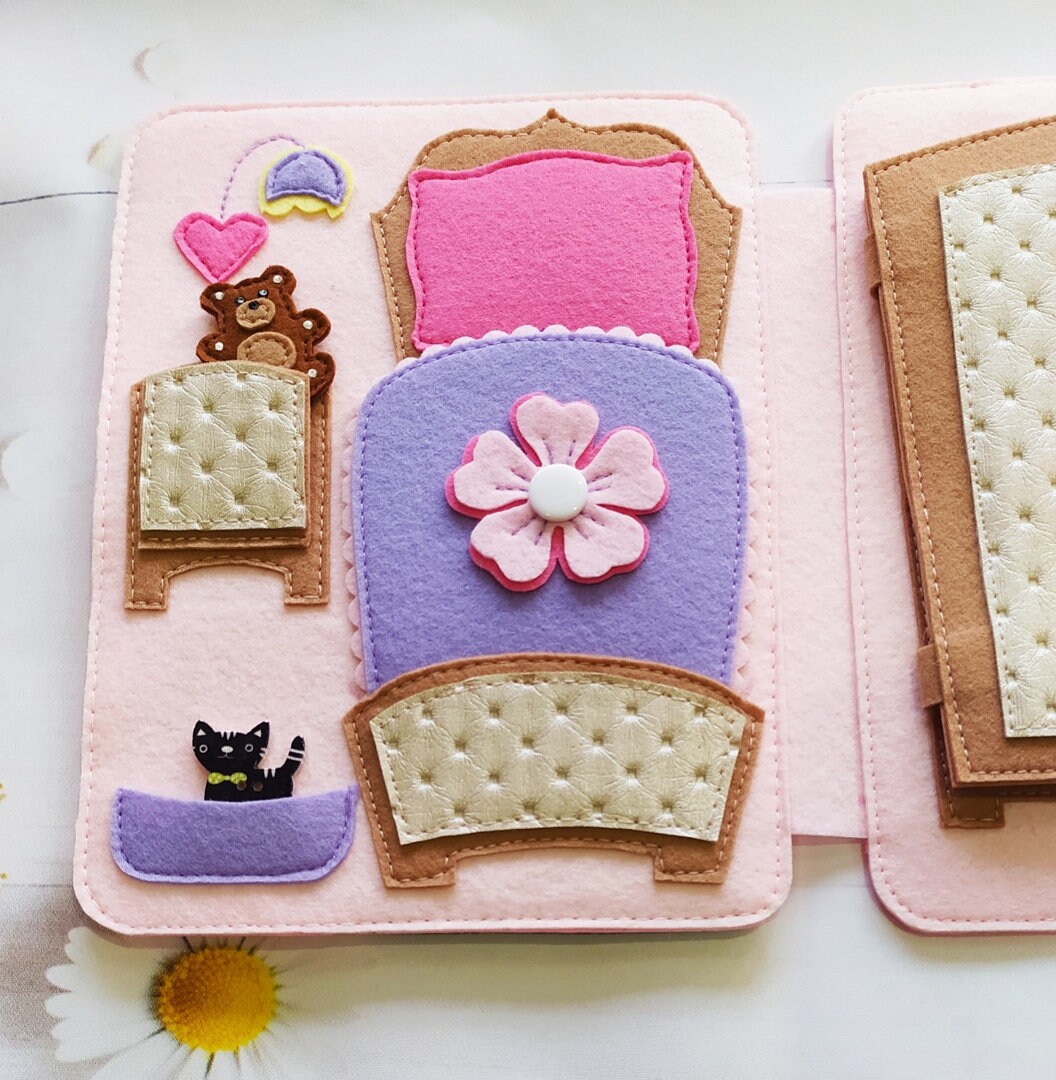 Felt Dollhouse Quiet Book Pattern Pdf, Felt Doll Pattern With Clothes ...