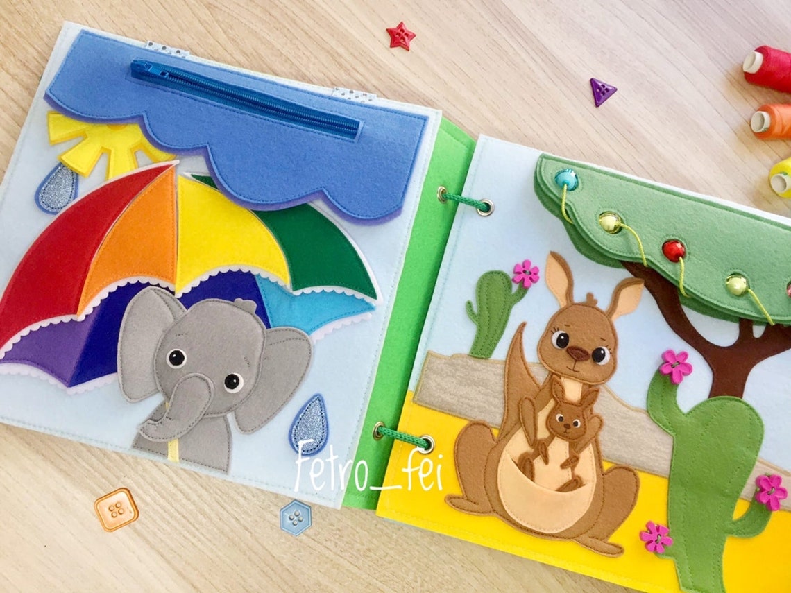 Animals Quiet Book Pattern PDF, Felt Book Pattern, Soft Montessori Book ...