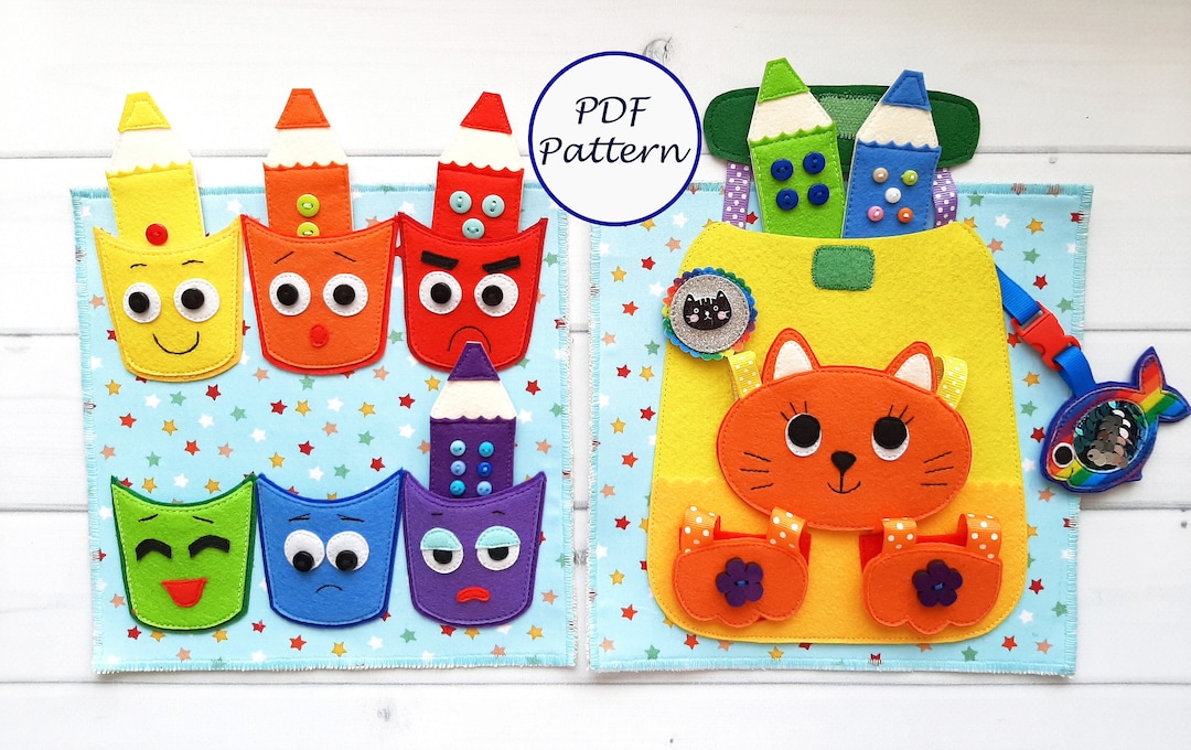 Color Sorting Quiet Book Pattern , Felt Activity Book Pattern Pdf, Soft ...