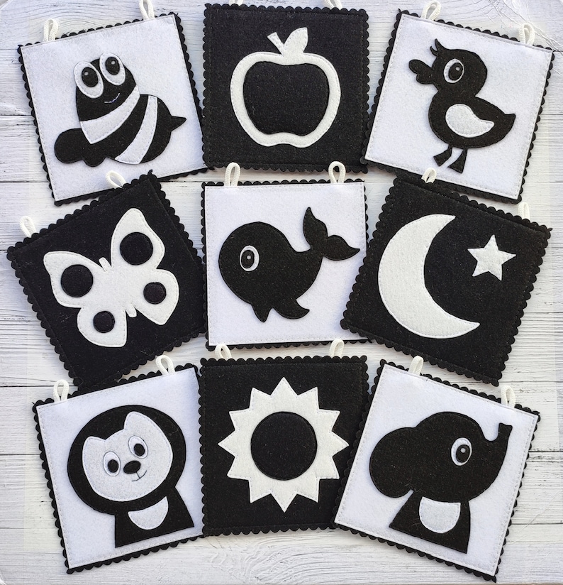 High Contrast Quiet Book Pattern , Infant Stimulation Contrasting ...