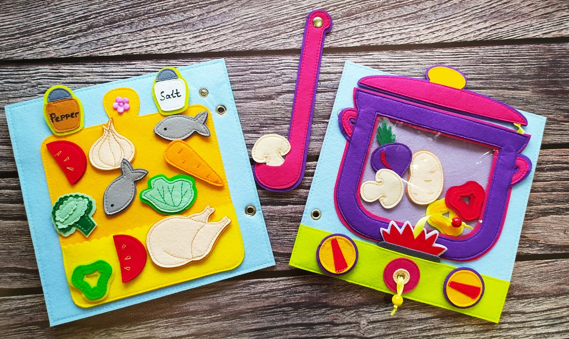 Kitchen Quiet Book Pattern Pdf Cooking Felt Book Pattern - Etsy