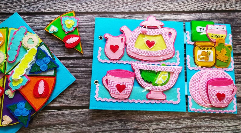 Cooking Quiet Book Pattern Pdf, Kitchen Felt Book Pattern Svg, Soft ...