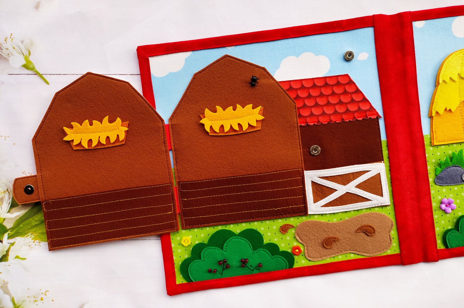 Farm Quiet Book Pattern, Felt Book Template, Felt Farm Animals Pattern ...