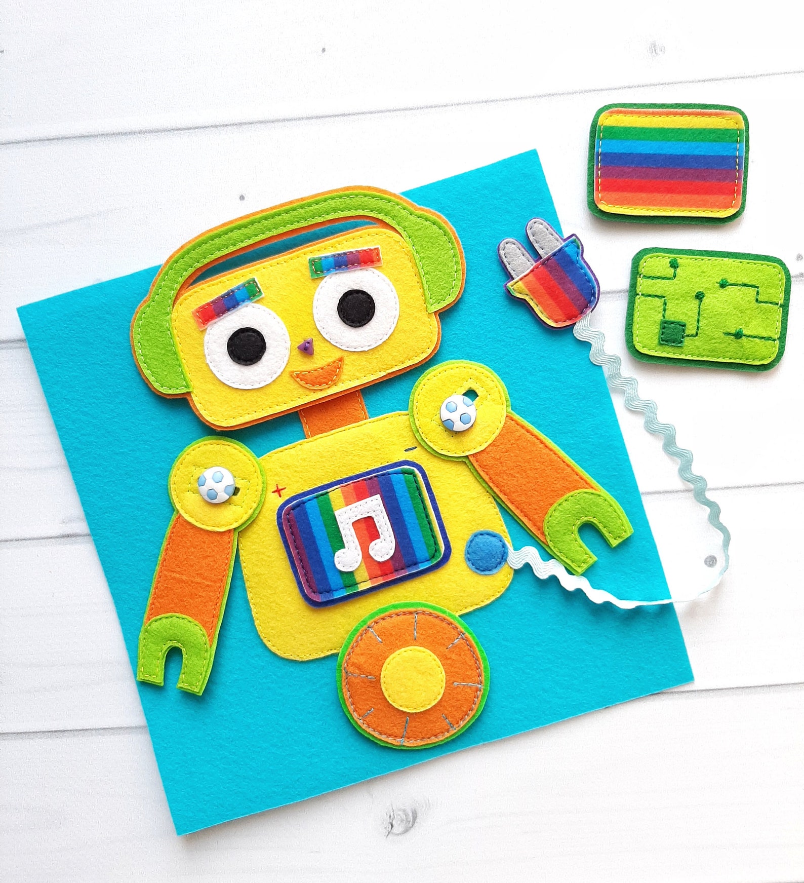 Robot Quiet Book Pattern, Felt Book Template Pdf, Soft Montessori Book ...