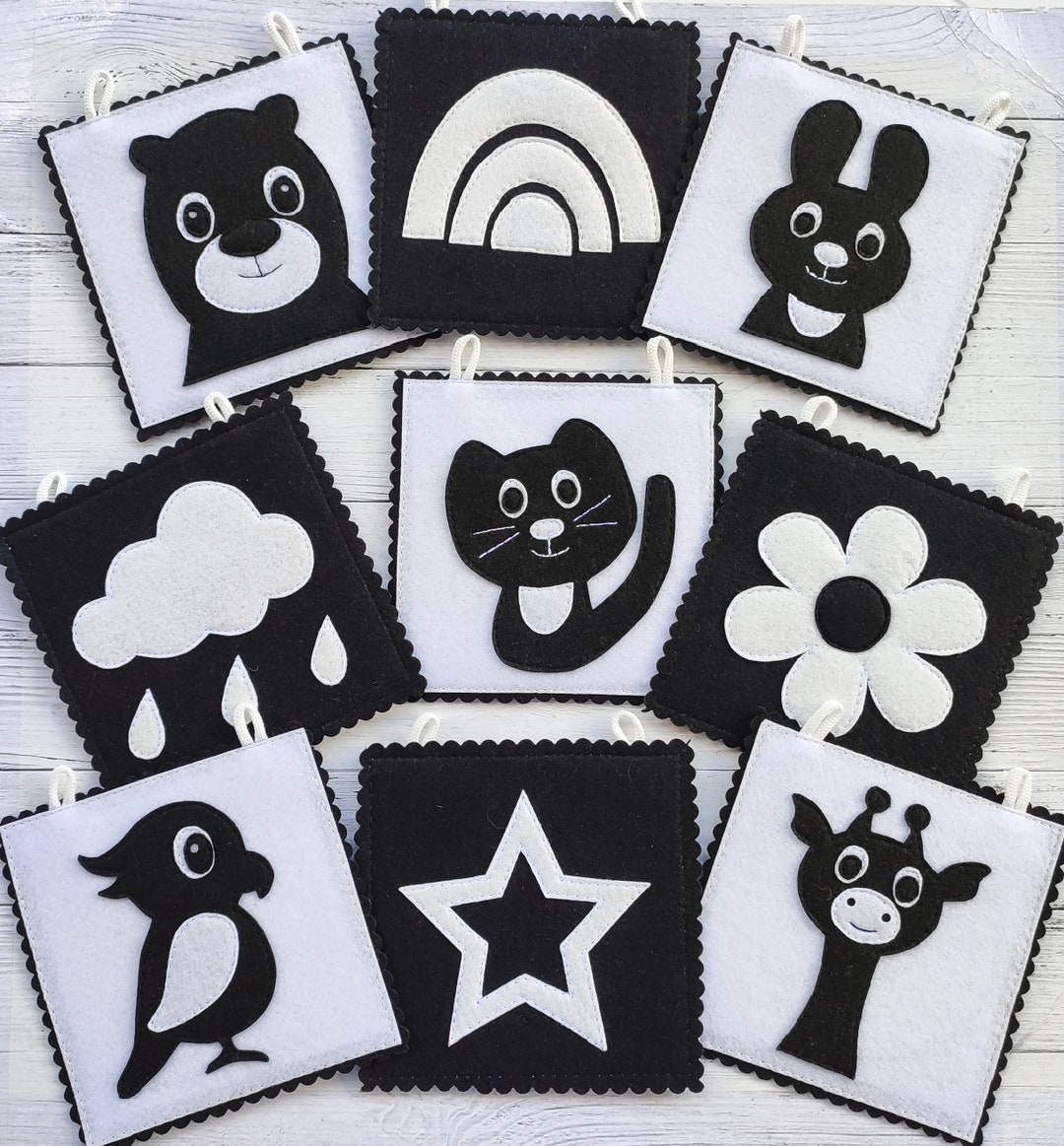 High Contrast Quiet Book Pattern , Infant Stimulation Contrasting ...