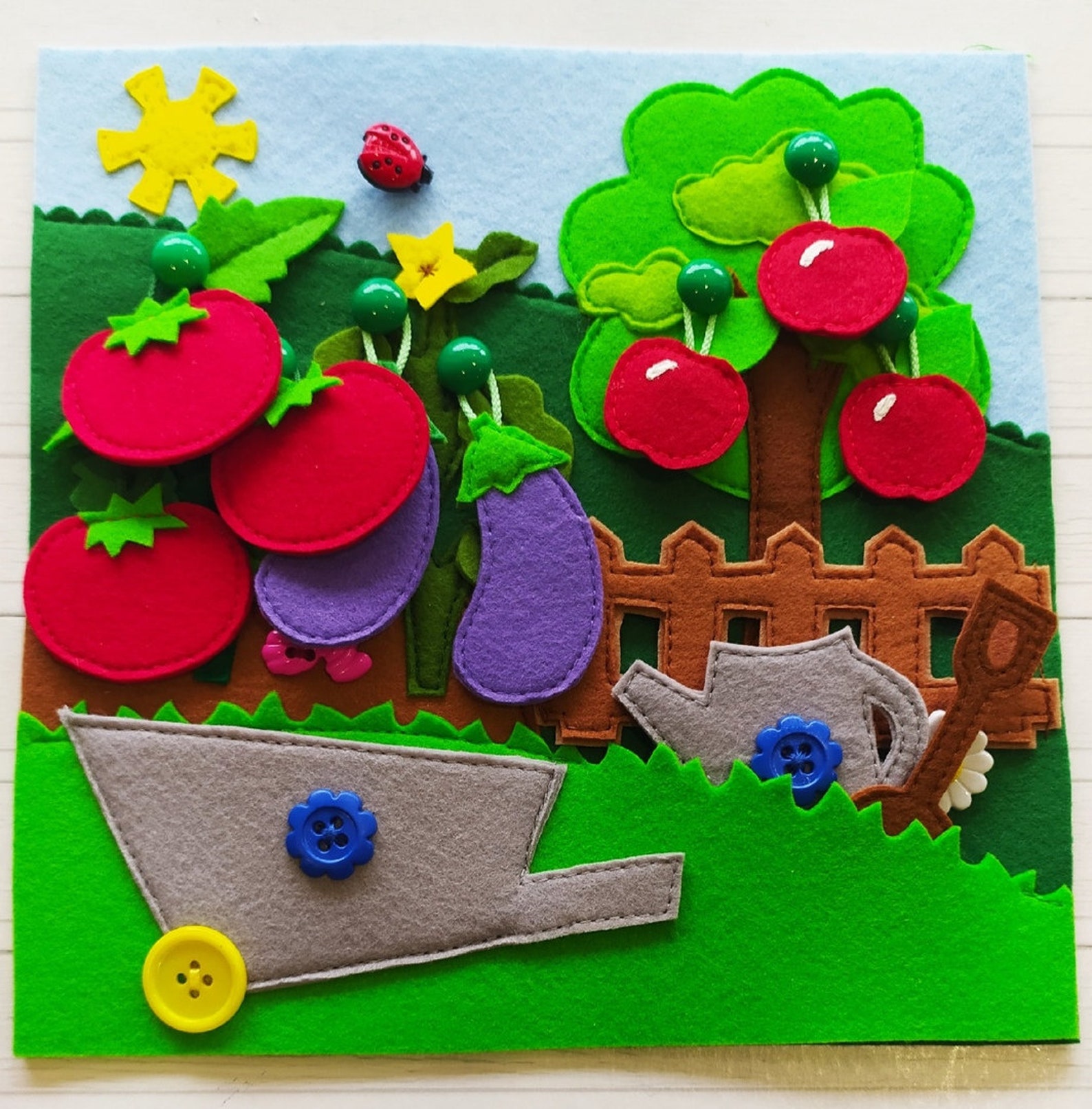 Garden Quiet Book Pattern Felt Book Pattern Felt Vegetable - Etsy