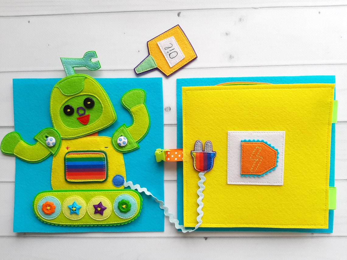 Robot Quiet Book Pattern Felt Book Template Pdf Soft - Etsy