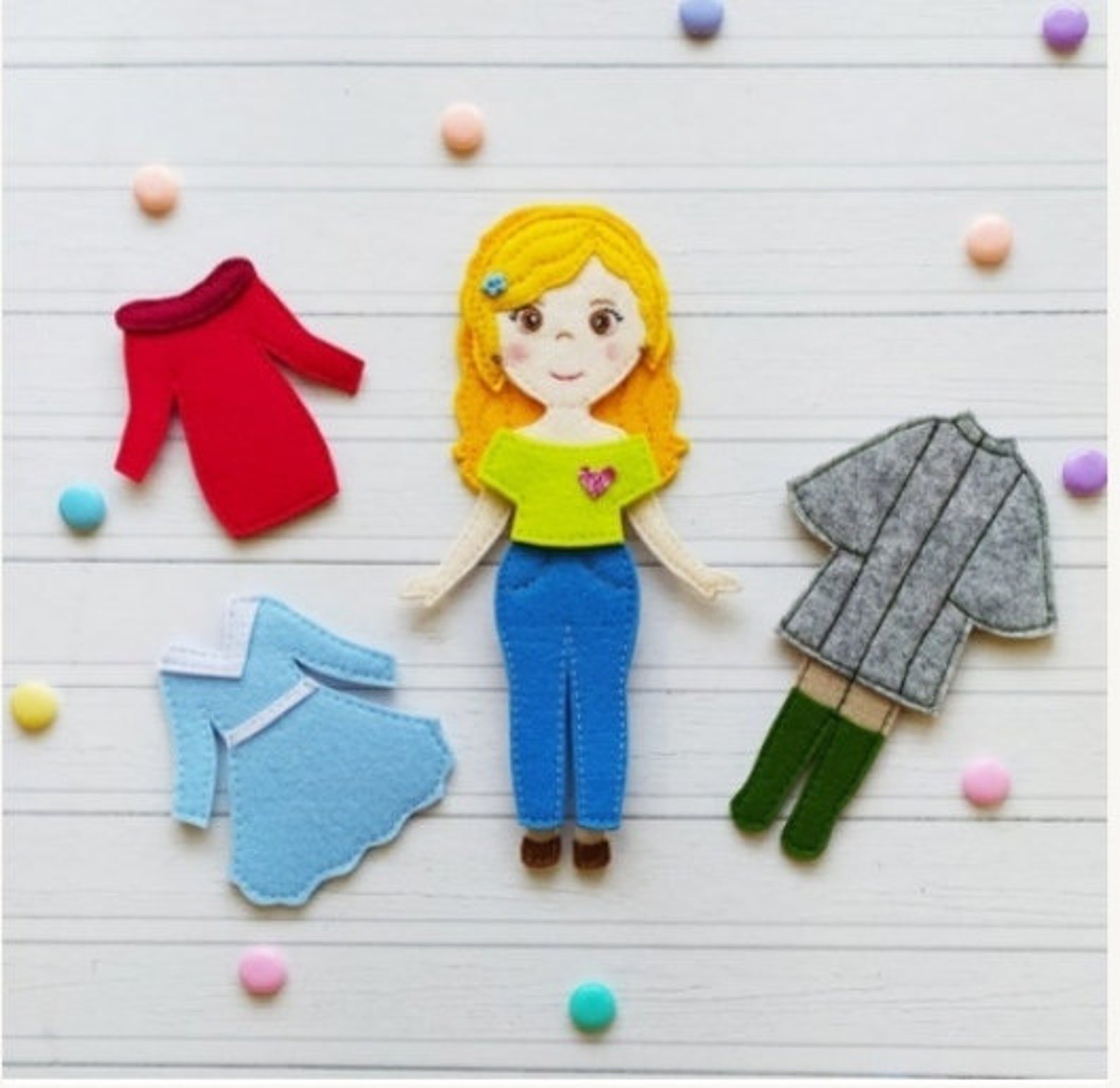 Felt Dollhouse Quiet Book Pattern Pdf, Felt Doll Pattern With Clothes ...