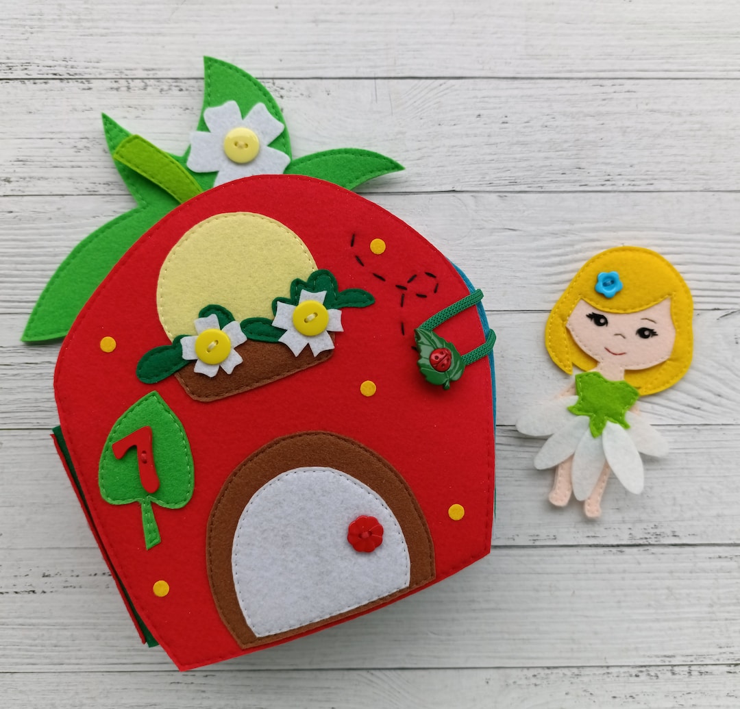 Quiet Book Dollhouse Pattern, Strawberry Felt Book Pattern Pdf, Felt ...