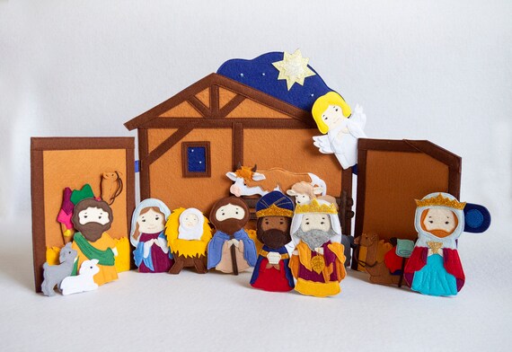 Felt Nativity Scene PDF Pattern Template Holy Family Set | Etsy