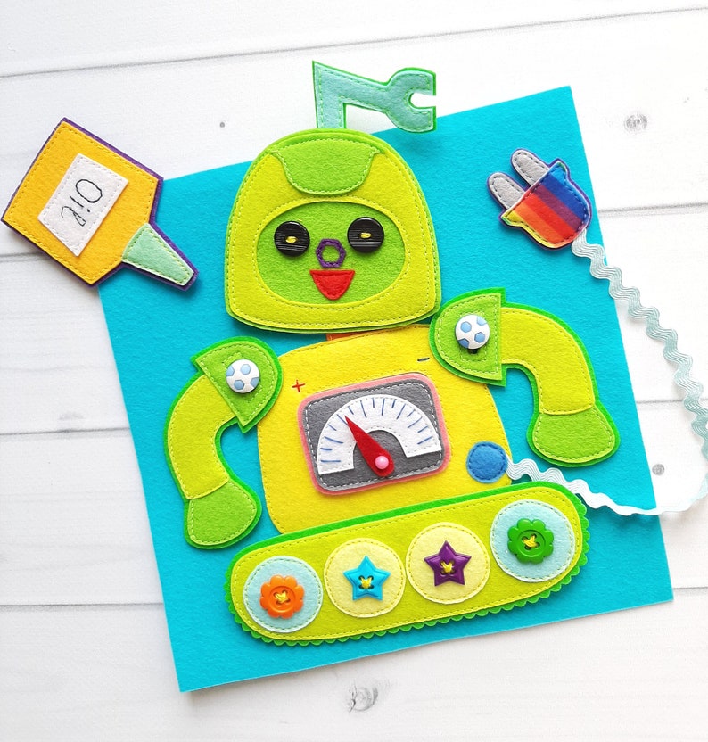 Robot Quiet Book Pattern, Felt Book Template Pdf, Soft Montessori Book ...