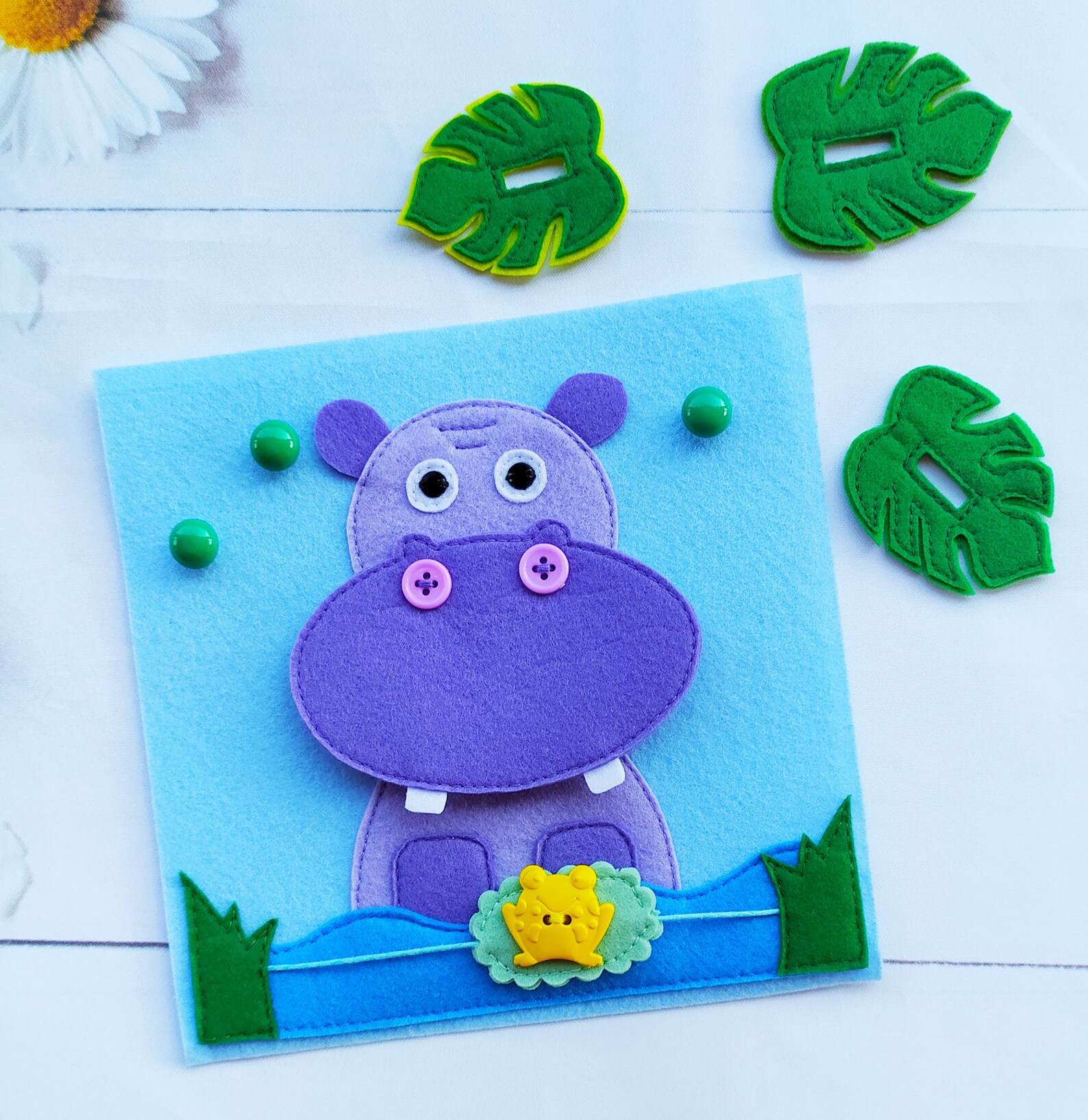 Hippo & Frog Quiet Book Pattern Pdf , Felt Book Pattern Svg, Soft ...