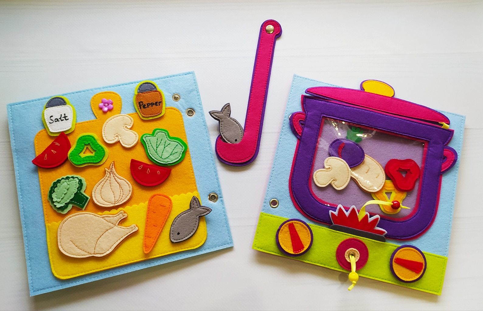 Kitchen Quiet Book Pattern Pdf , Cooking Felt Book Pattern , Baby Soft ...