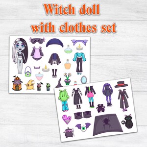 Printable Witch Paper Doll House ,halloween Printable Doll With a Set ...