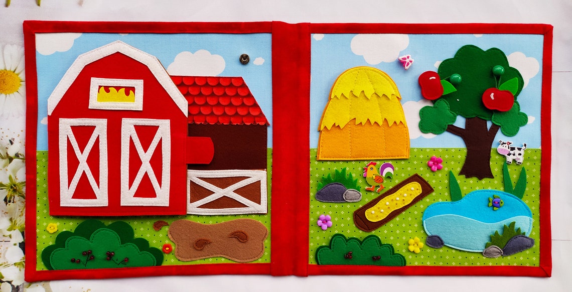 Farm Quiet Book Pattern, Felt Book Template, Felt Farm Animals Pattern ...