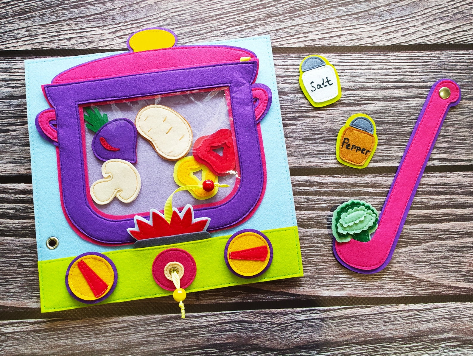 Kitchen Quiet Book Pattern Pdf , Cooking Felt Book Pattern , Baby Soft ...