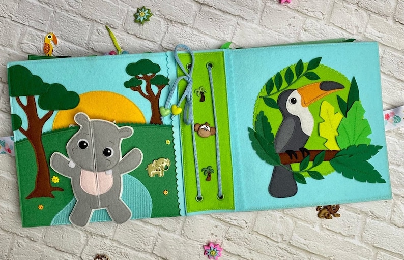 Animals Quiet Book Pattern Pdf, Africa Felt Activity Book Pattern, DYI ...