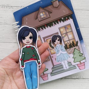 Christmas Paper Doll House Printable, Printable Doll With a Set Clothes ...