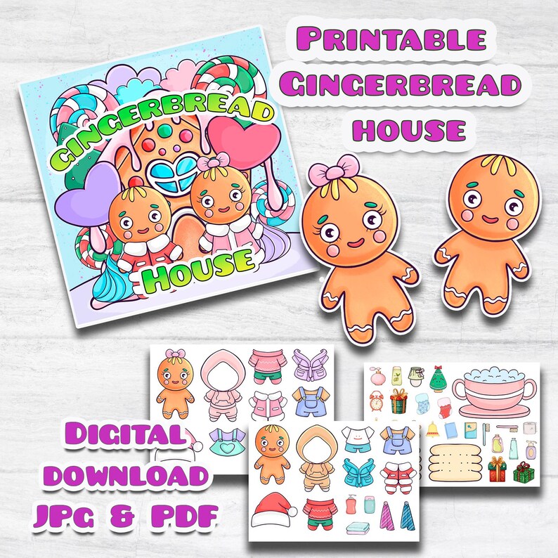 Printable Paper Gingerbread Doll House, Printable Doll Christmas ...