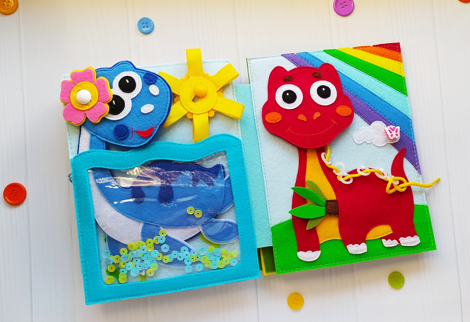 Dinosaur Quiet Book Pattern Pdf, Dino Felt Book Pattern Pdf, Soft ...