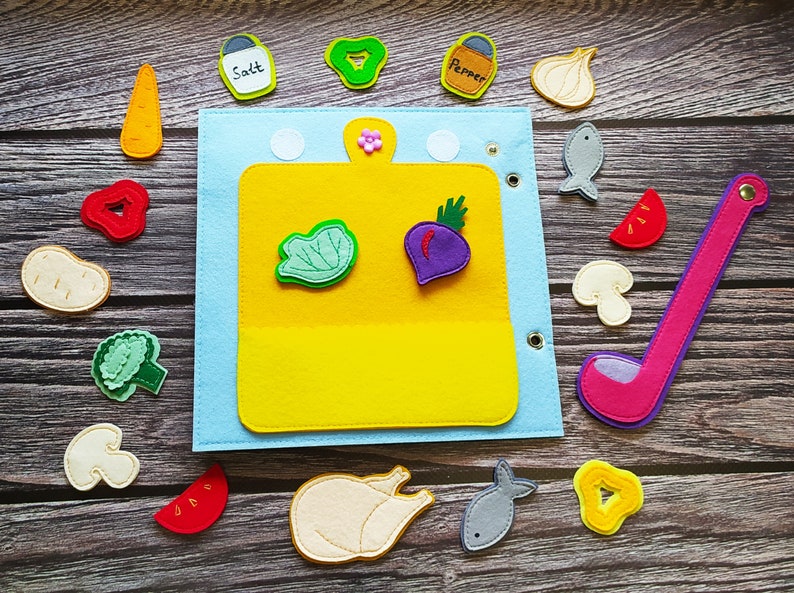 Kitchen Quiet Book Pattern Pdf Cooking Felt Book Pattern - Etsy