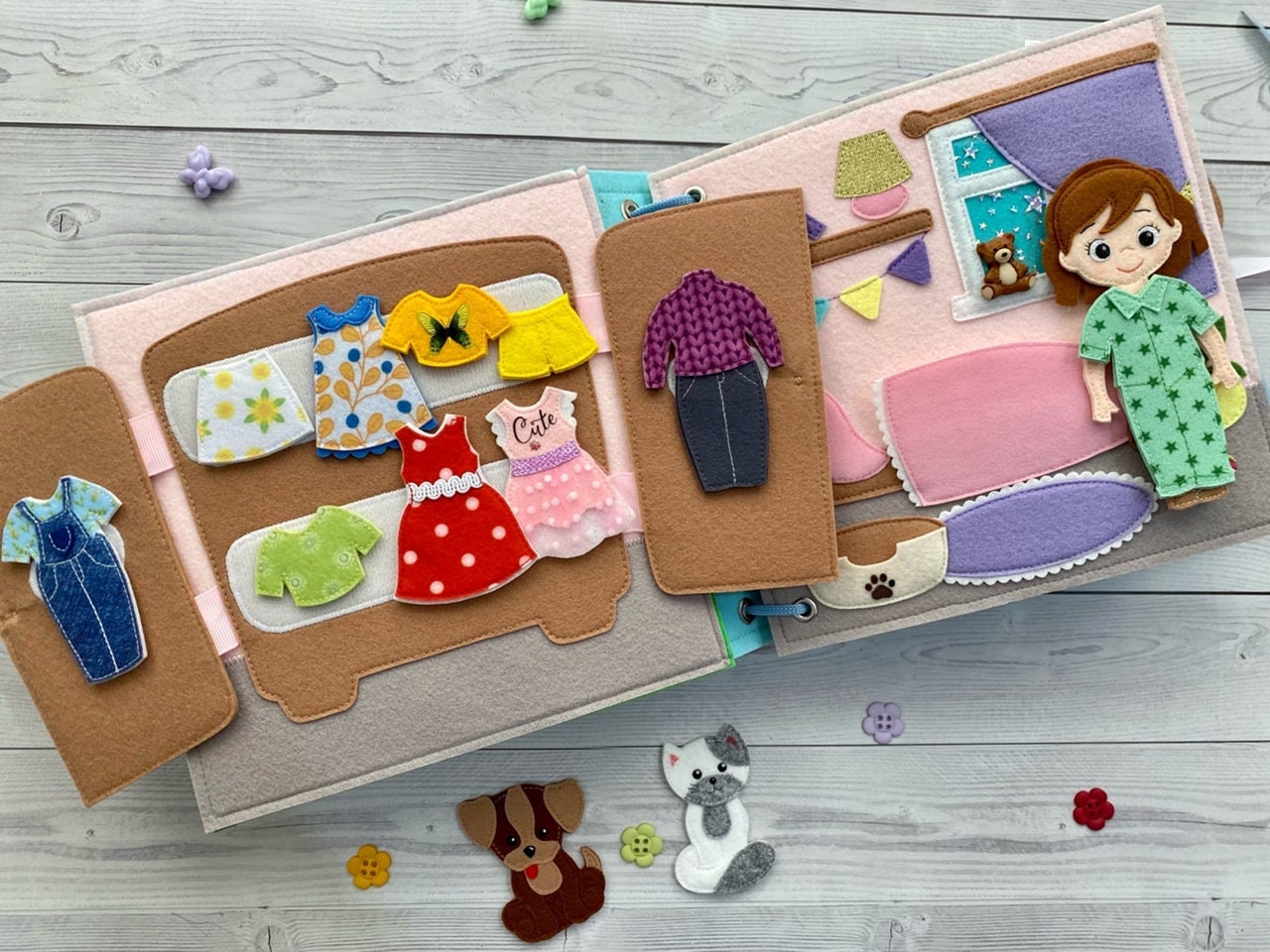Quiet Book Dollhouse Pattern, Felt Busy Book Pattern Pdf, Felt Doll ...