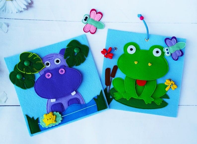 Hippo & Frog Quiet Book Pattern Pdf , Felt Book Pattern Svg, Soft ...
