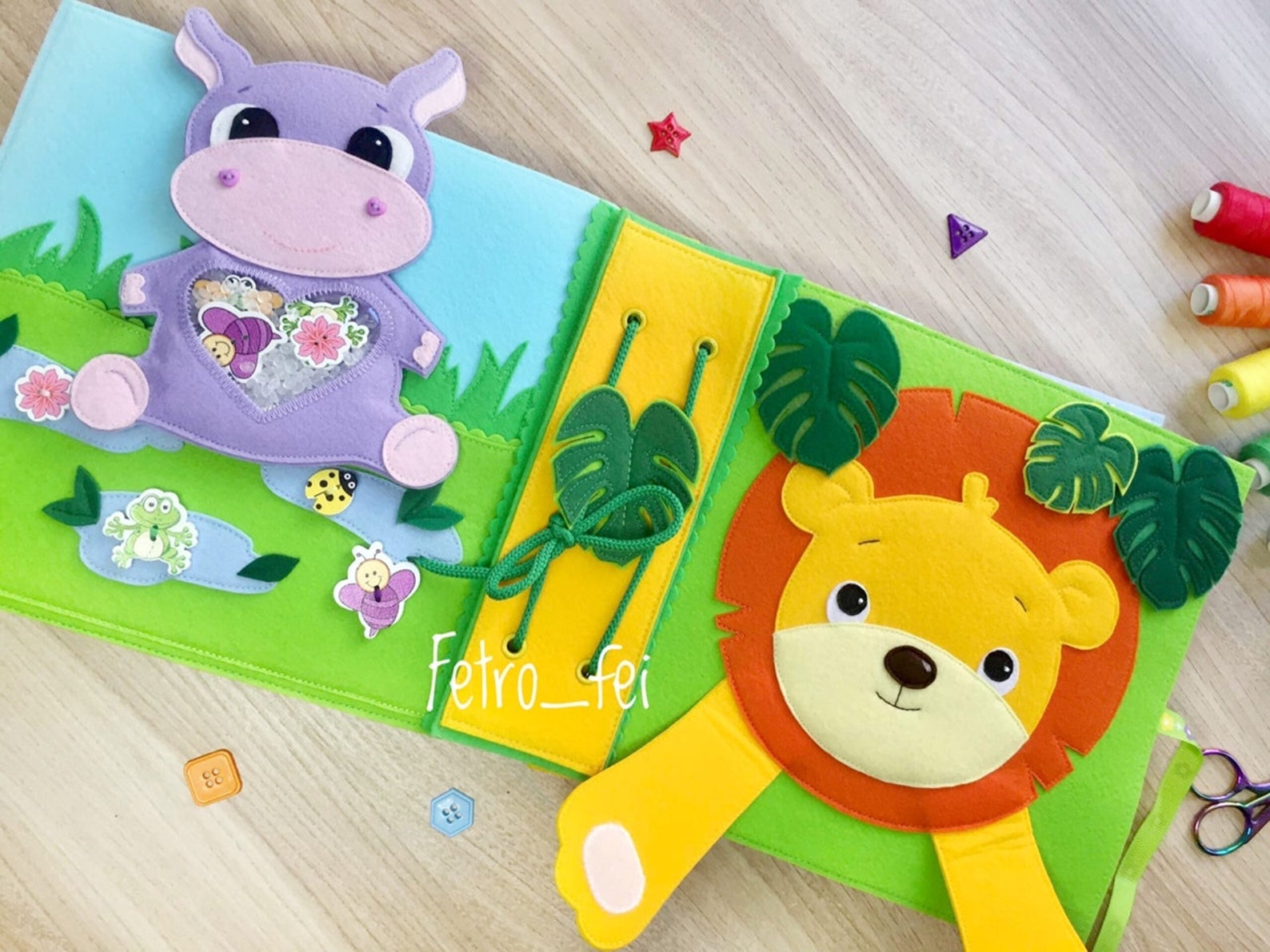 Animals Quiet Book Pattern PDF, Felt Book Pattern, Soft Montessori Book ...