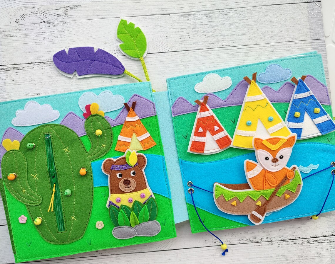 Indians Quiet Book Pattern Felt Activity Book Pattern Pdf - Etsy