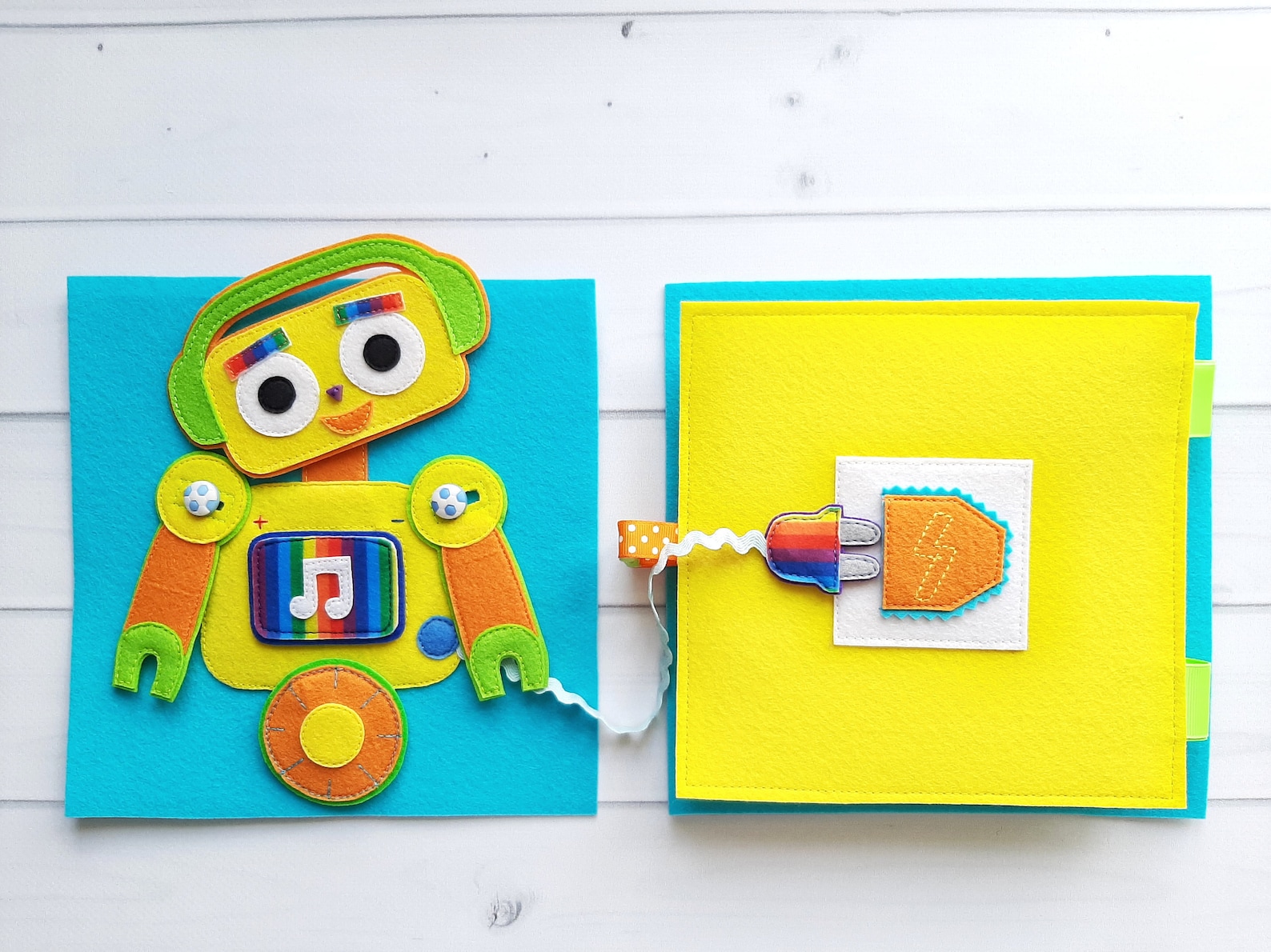 Robot Quiet Book Pattern, Felt Book Template Pdf, Soft Montessori Book ...
