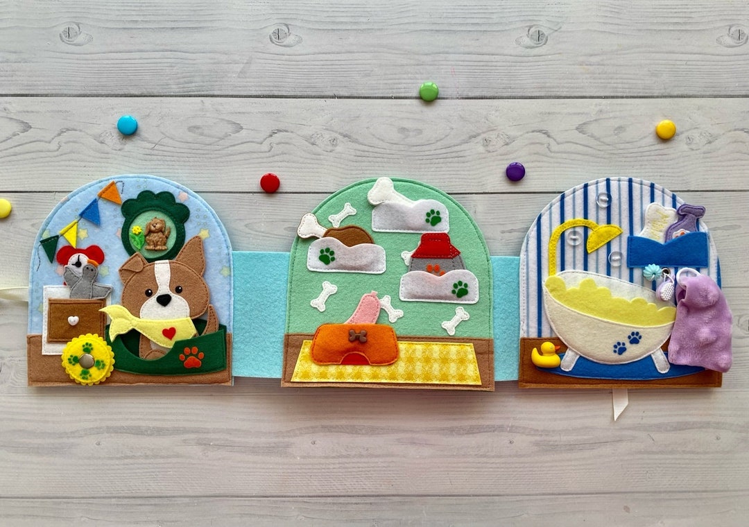 Felt Dog House Pattern Pdf, Quiet Book Dollhouse Pattern, Pet Felt Book ...