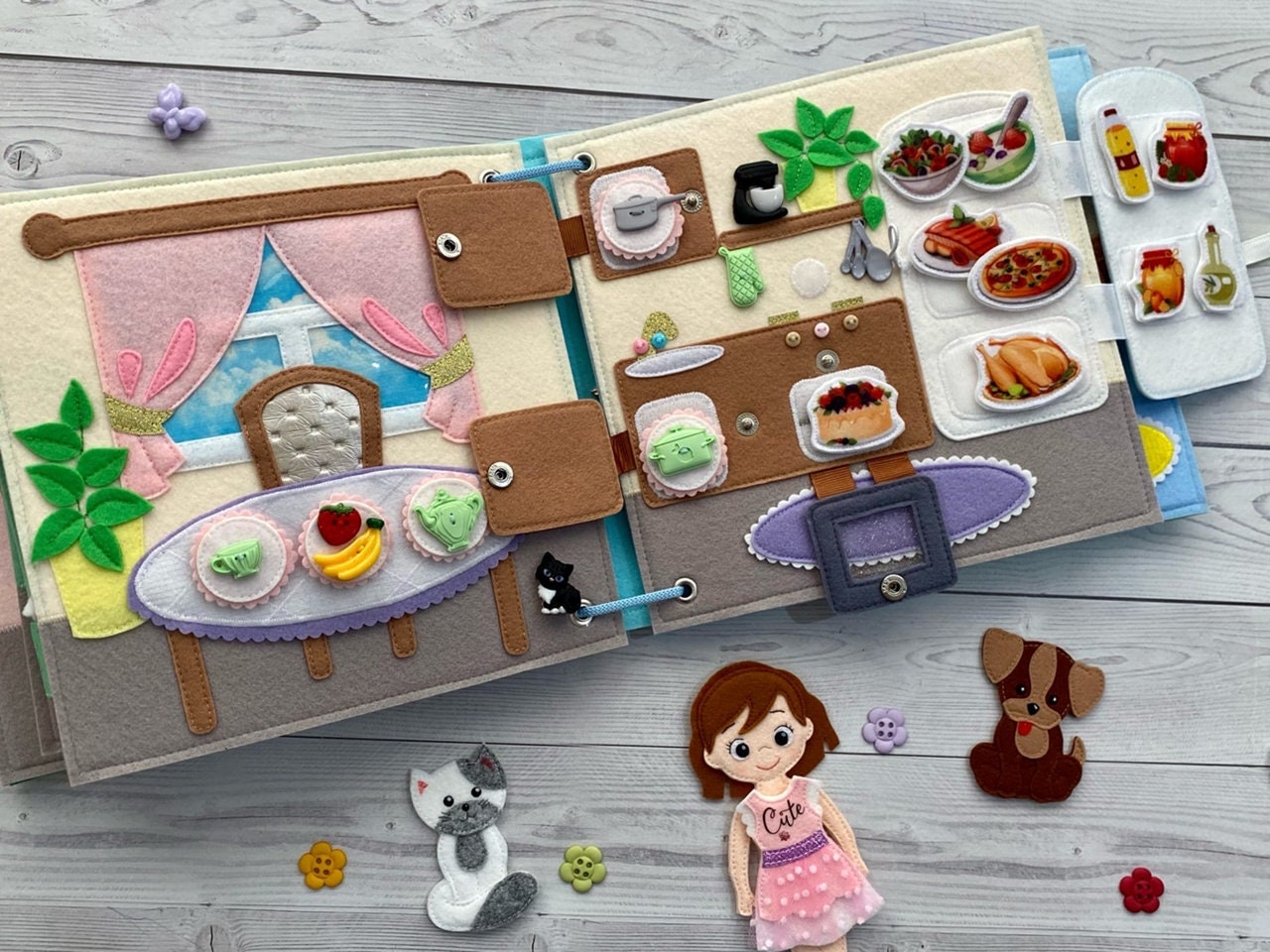 Quiet Book Dollhouse Pattern, Felt Busy Book Pattern Pdf, Felt Doll ...