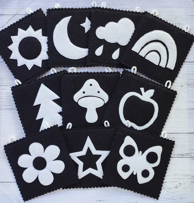 High Contrast Quiet Book Pattern , Infant Stimulation Contrasting ...