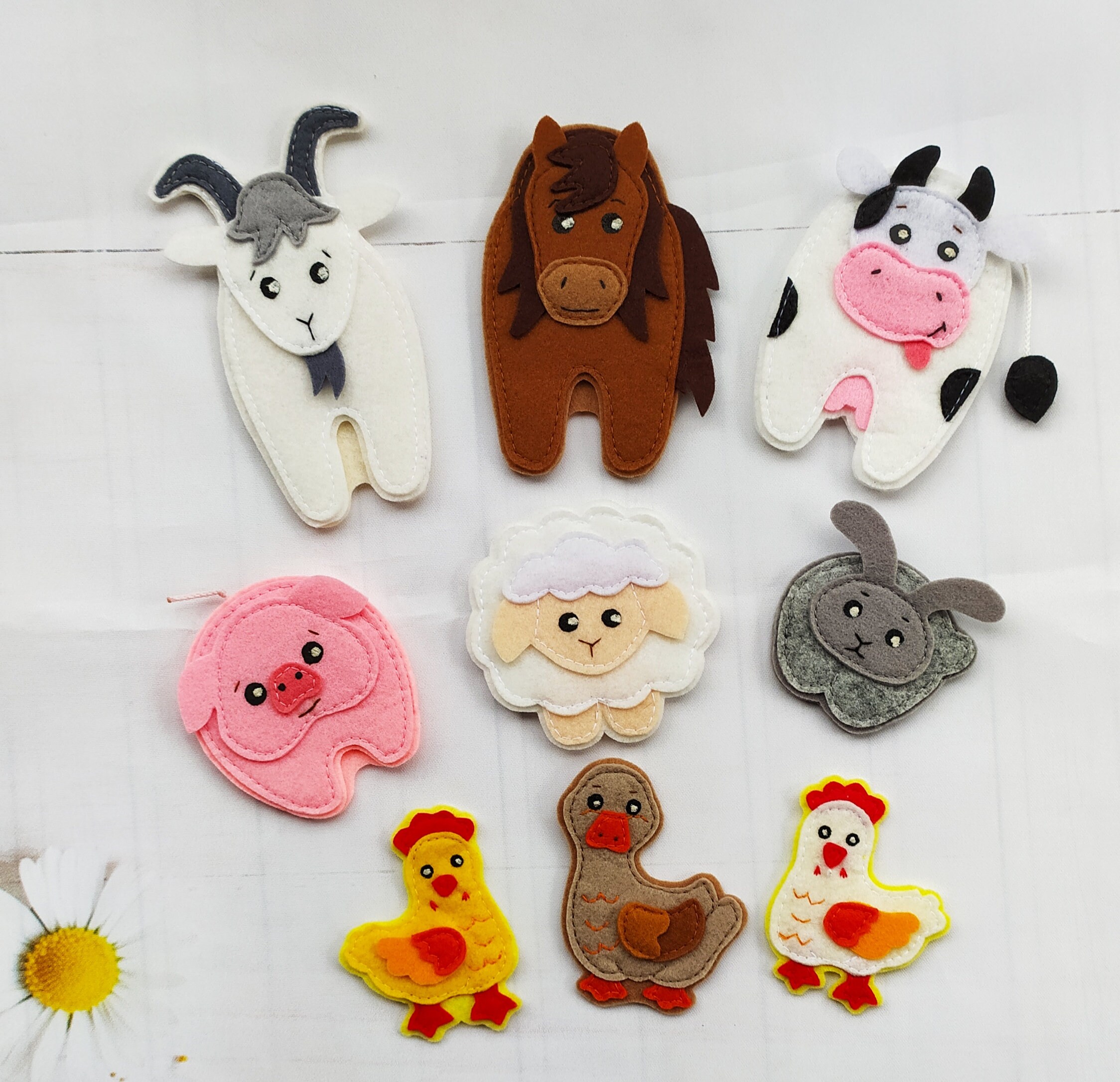 Felt Farm Animals Pattern Felt Finger Puppet Toys Pattern - Etsy