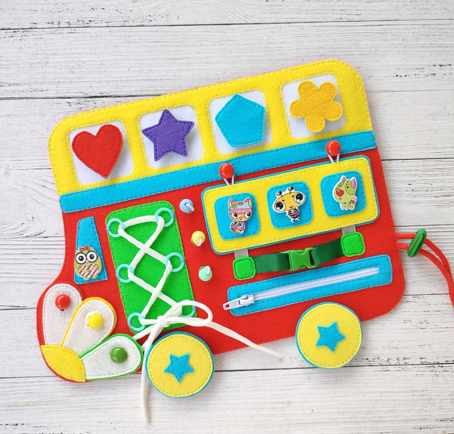 Felt Montessori Busy Board Pattern, Baby Sensory Board Pdf, Quiet Book ...
