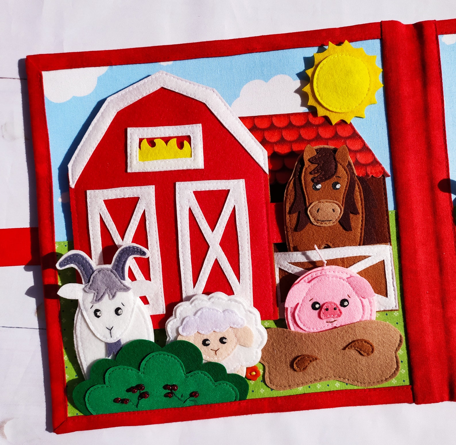 Farm Quiet Book Pattern, Felt Book Template, Felt Farm Animals Pattern ...