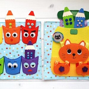 Color Sorting Quiet Book Pattern , Felt Activity Book Pattern Pdf, Soft ...