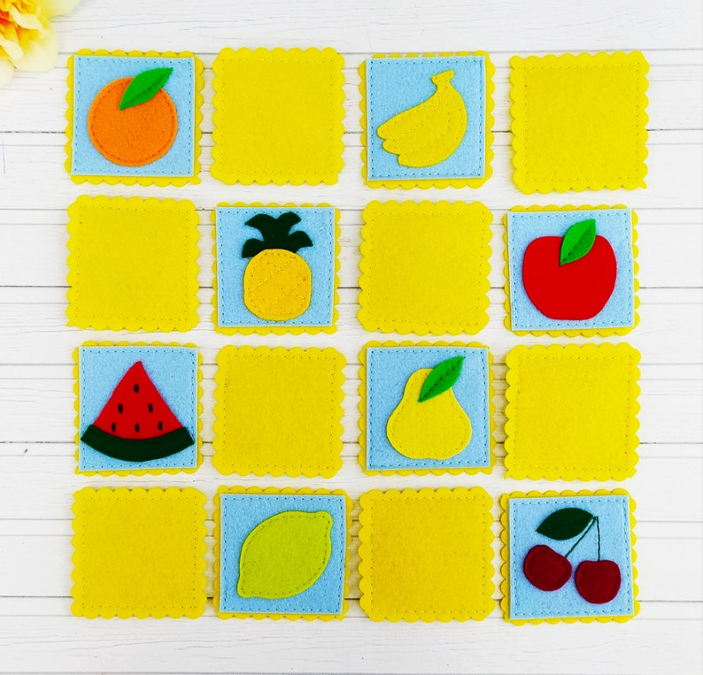 Fruit Felt Memory Game Pattern PDF Felt Matching Game Felt - Etsy