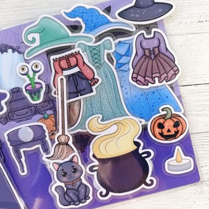 Printable Witch Paper Doll With a Set Clothes, Halloween Printable Doll ...
